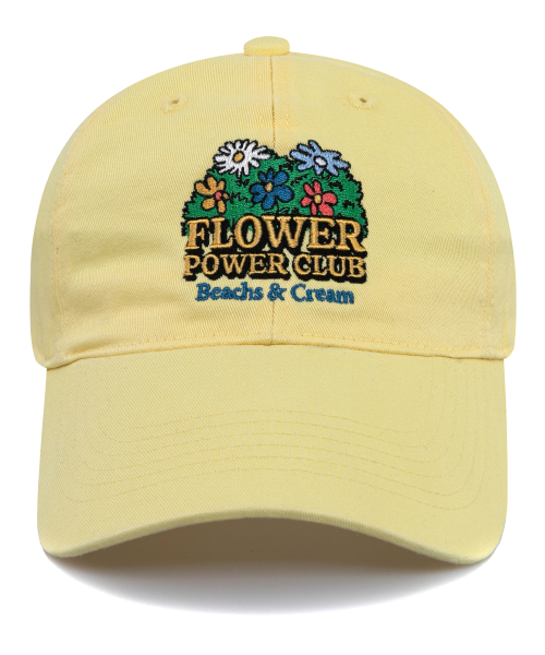 비치스앤크림(BEACHESANDCREAM) FLOWER POWER CLUB BALL CAP-YELLOW - 사이즈 & 후기 | 무신사