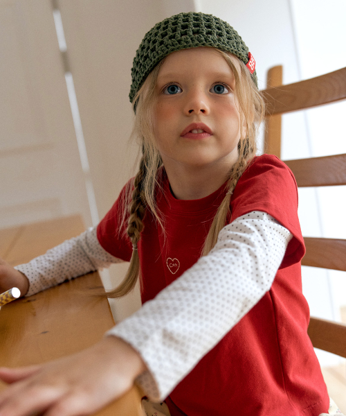 코코모코(COCOMOCO) 도트 러브 레이어드 티셔츠_레드 - 사이즈 & 후기 | 무신사