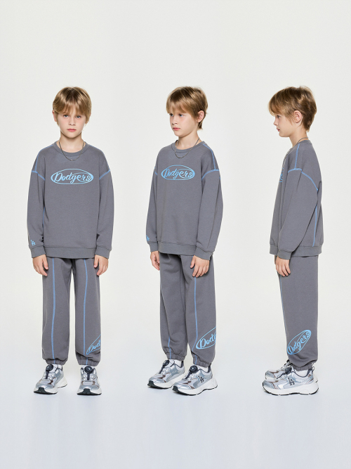 엠엘비 키즈(MLB KIDS) 스트릿 베이직 컬러 스티치 맨투맨세트 LA (L.Charcoal Grey) - 사이즈 & 후기 | 무신사