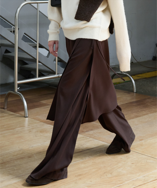 르바(LEVAR) Whenever Layered Skirt - Walnut Brown - 사이즈 & 후기 | 무신사
