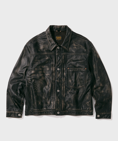 아웃스탠딩(OUTSTANDING) TEA-CORE LEATHER W.W. II 1ST JACKET_VINTAGE BLACK ...