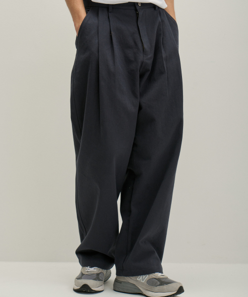 그노크(GNOK) 코튼 투턱 와이드팬츠[차콜] - 사이즈 & 후기 | 무신사