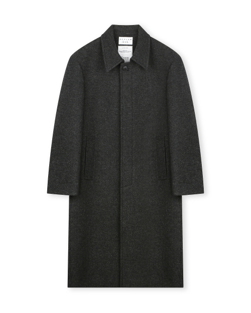 비슬로우(BESLOW) [비슬로우X데릭]OVERSIZED HERRINGBONE ALPACA MAC COAT CHARCOAL ...