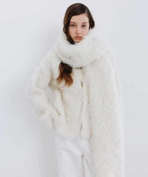 더티스(THETIS) WAVY FLUFF LONG HAIR WOOL MUFFLER_TT5W704IV - 사이즈 & 후기 | 무신사