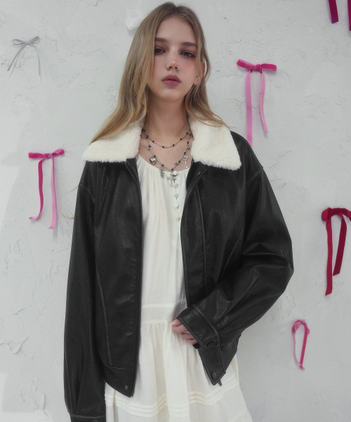 비바셔스(VIVACIOUS) Cafe Mocha Aviator Jacket BLACK - 사이즈 & 후기 | 무신사