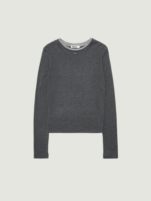 그로브(GROVE) EMBER DOUBLE NECK T-SHIRT (GRAY) - 사이즈 & 후기 | 무신사