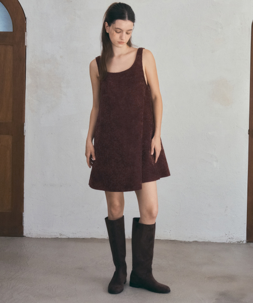 아우어노스텔지아(OURNOSTALGIA) Velvet Flower Dress_Burgundy(O25-OPS07) - 사이즈 ...