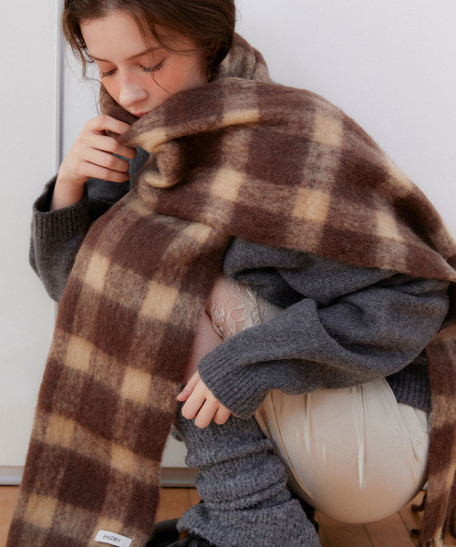 할렌(HALDEN) soft mono check muffler (M051_brown) - 사이즈 & 후기 | 무신사