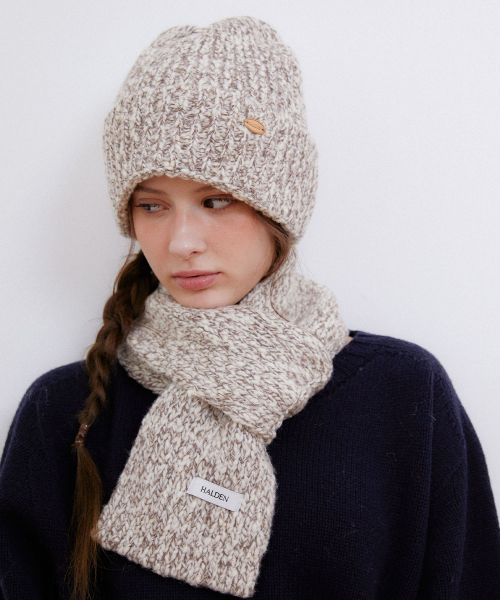 할렌(HALDEN) soft blend wool muffler beanie set (M052_brown) - 사이즈 & 후기 | 무신사