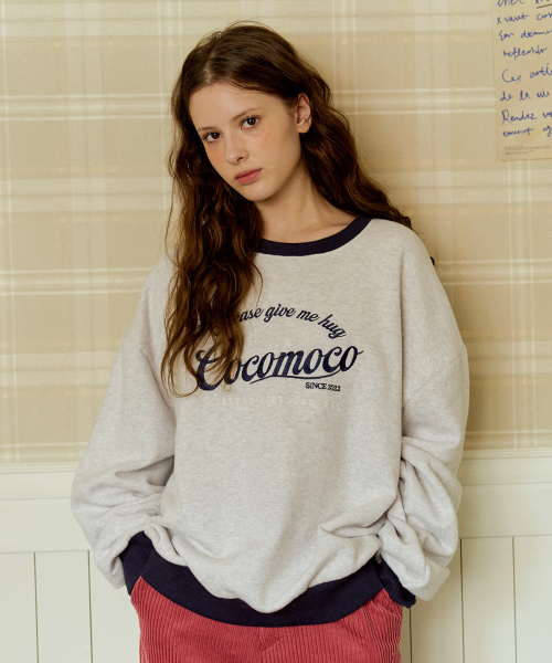 코코모코(COCOMOCO) [ADULT] 멜팅 소프트 기모 맨투맨_화이트멜란지 - 사이즈 & 후기 | 무신사