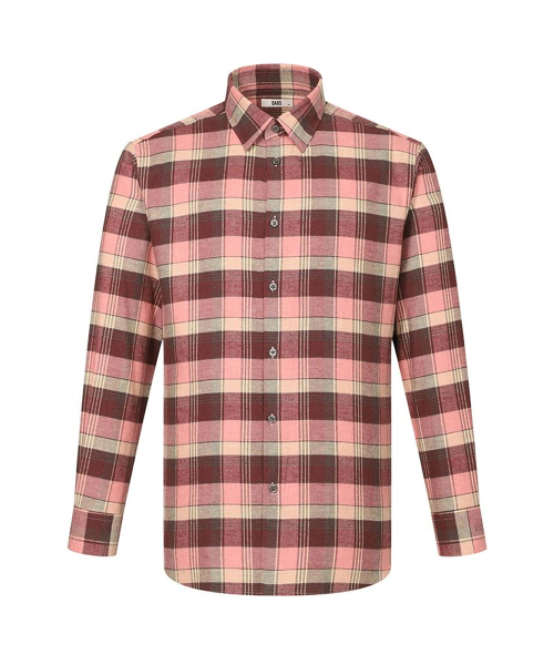 닥스셔츠(DAKS SHIRTS) 기모 코튼100 미디움체크 셔츠 핑크 - 사이즈 & 후기 | 무신사