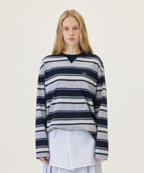 그로브(GROVE) TALIN STRIPE L/S T-SHIRT (NAVY) - 사이즈 & 후기 | 무신사
