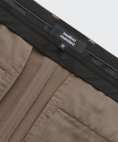 MUSINSA | MUSINSA STANDARD WIDE HIDDEN ELASTIC WAISTBAND SLACKS_DUSTY BEIGE