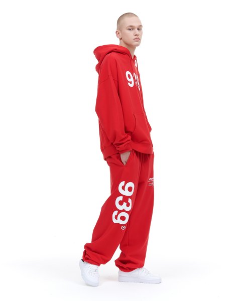 MUSINSA | ARCHIVE BOLD 939 LOGO SWEAT PANTS_DEEP RED