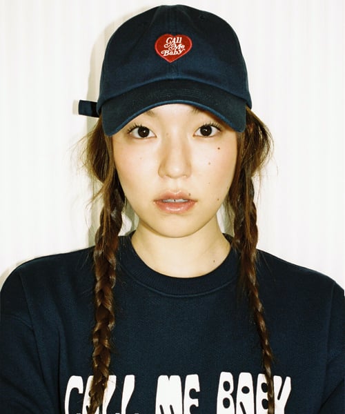 MUSINSA | CALL ME BABY Heart Embroidery Ball Cap (Navy)
