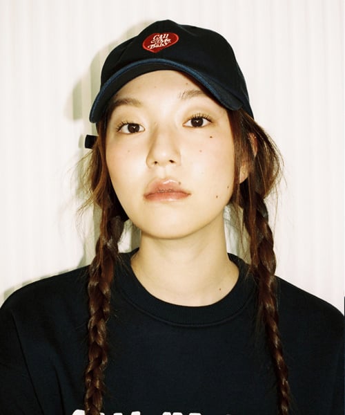 MUSINSA | CALL ME BABY Heart Embroidery Ball Cap (Navy)