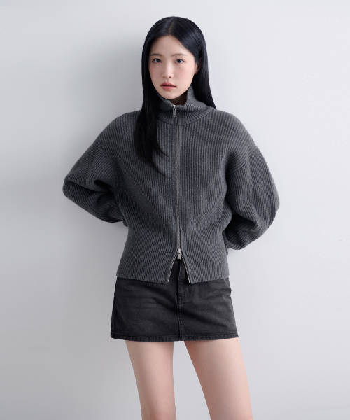 MUSINSA | MUSINSA STANDARD WOMAN WOMENS LAMBSWOOL RIBBED ZIP-UP KNIT ...