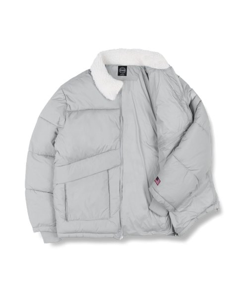 MUSINSA | NP STUDIO Universal Fur Collar Puffer Short Padding Jacket Gray