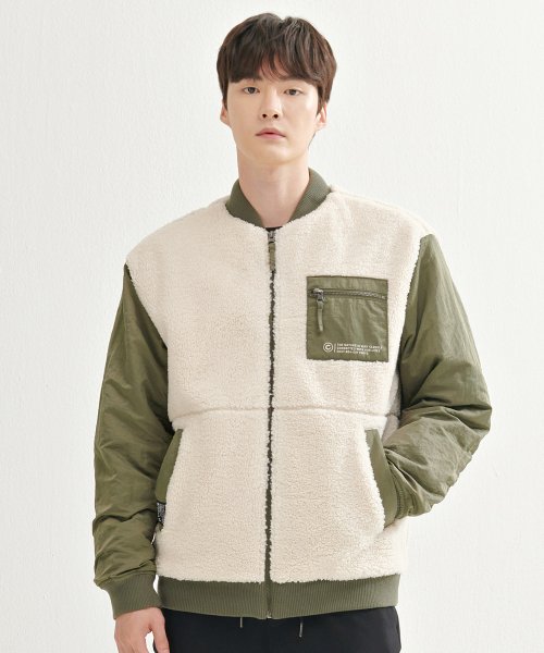 MUSINSA | CHASECULT Men's fleece sleeve color combination aviation ...