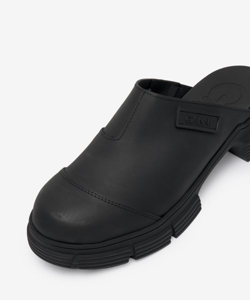 MUSINSA | GANNI Women's Recycled Rubber City Mule - Black / S1780099