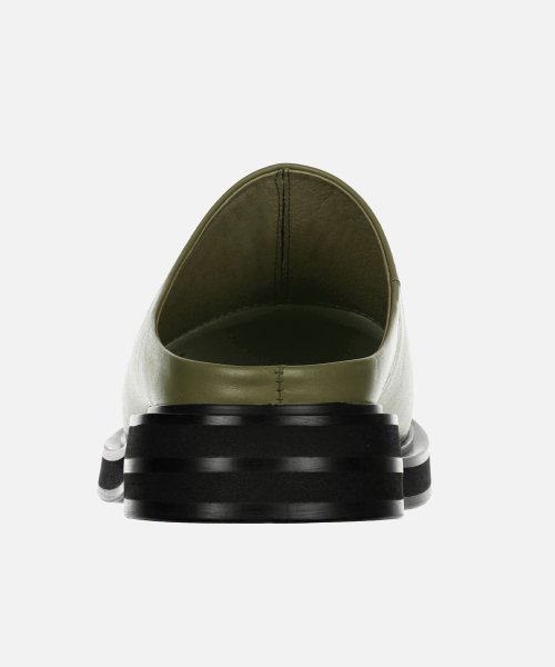 MUSINSA | INTEMPOMOOD Round Leather Mule_Olive