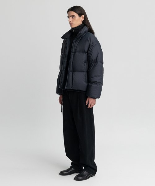 MUSINSA | INSILENCE Drawstring Ripstop down puffer jacket BLUE GRAY