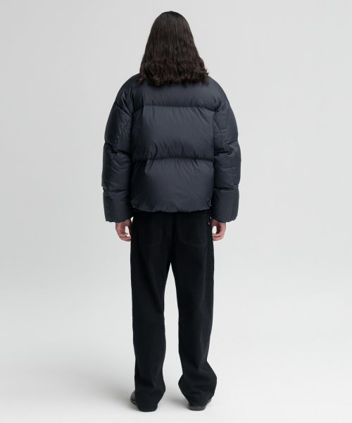 MUSINSA | INSILENCE Drawstring Ripstop down puffer jacket BLUE GRAY