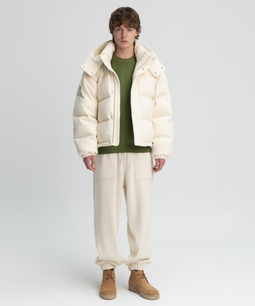 MUSINSA | INSILENCE Textured Wool down puffer jacket CREAM