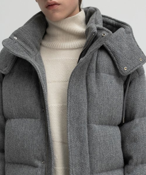 MUSINSA | INSILENCE Textured Wool down puffer jacket GRAY