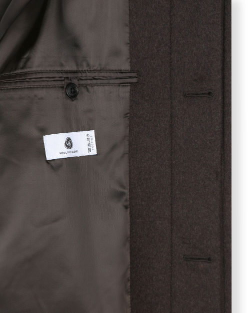 MUSINSA | BESLOW OVERSIZED CASHMERE BALMACAAN COAT MELANGE BROWN