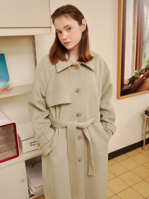 MUSINSA | LETTER FROM MOON Parisian Wool Trench Coat ( Mint )