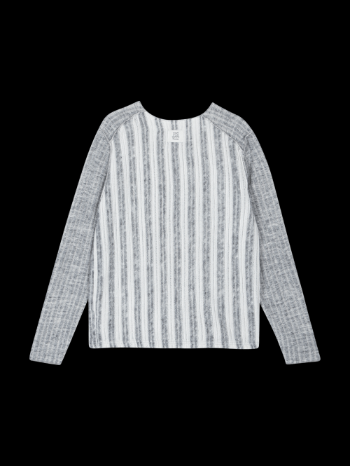 MUSINSA公式 | PREVOIR Mix Stripe Knit [GRAY]