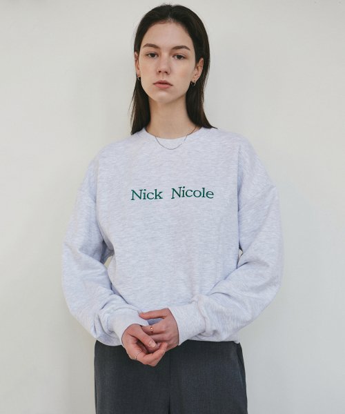 MUSINSA公式 | NICK&NICOLE NICOLE CLASSIC LOGO SWEATSHIRT_MELANGE