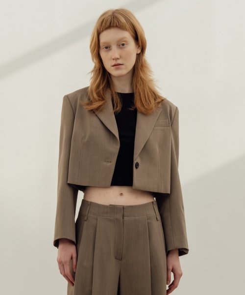 MUSINSA公式 | REFINED902 Crop Wool Single Jacket_2color
