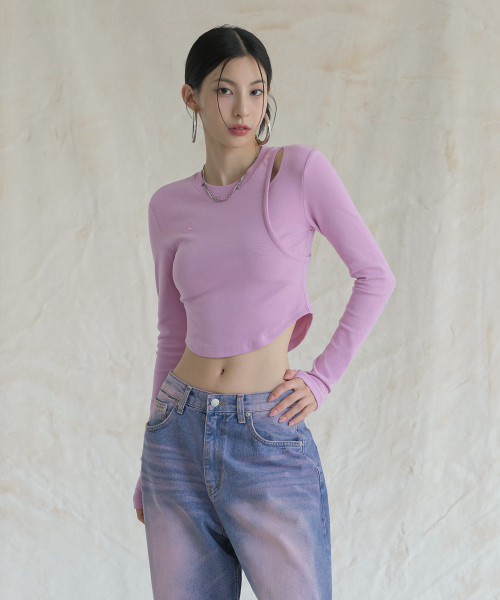 MUSINSA | AVANDRESS Hole-cut Crop Long Sleeve - 5COL