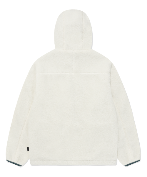 MUSINSA | COVERNAT Reversible Compiboa Hoody Zip-up Jacket White