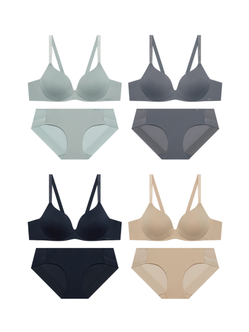 MUSINSA公式 | HYGGE UNDERWEAR [FOG][SET] Fog no-wire bra and panties set - 4 Colors
