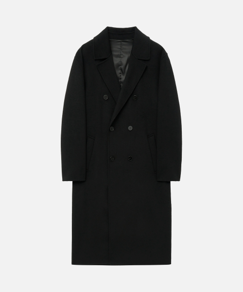 MUSINSA | DRAW FIT Handmade cashmere double robe coat [BLACK]