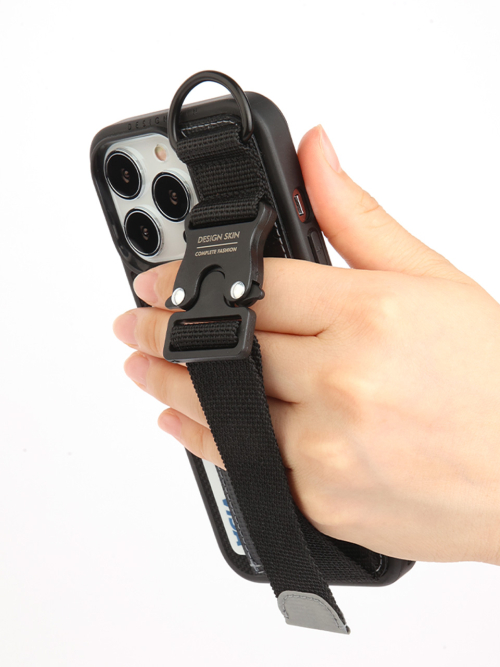 MUSINSA | DESIGNSKIN iPhone and Galaxy Buckle Strap Case-Taporin/Black