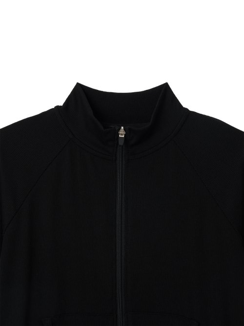 MUSINSA | GLOWNY G CLASSIC RIB TRACK ZIP-UP (BLACK)