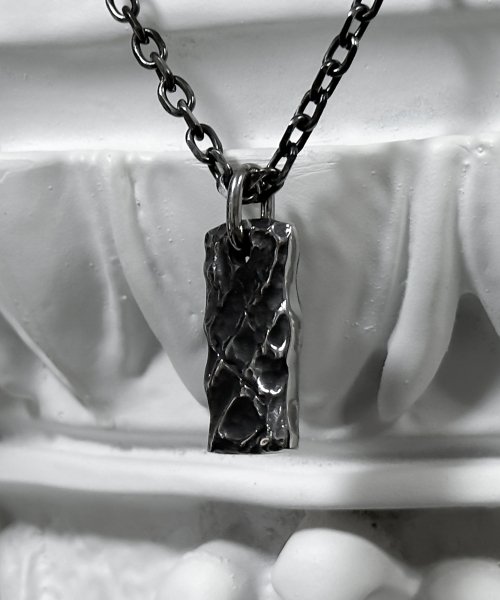 MUSINSA | BLESSED BULLET Blackline Material Chain Necklace - Black Silver