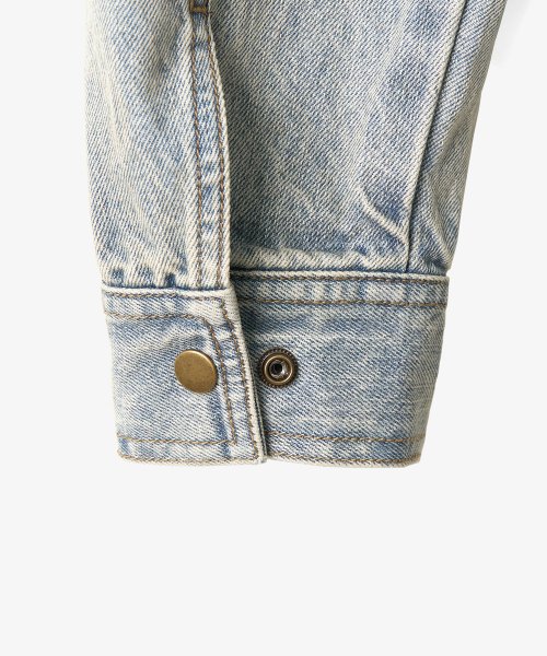 MUSINSA | TOFFEE Vintage snap denim blouson jacket (BLEACHED BLUE)