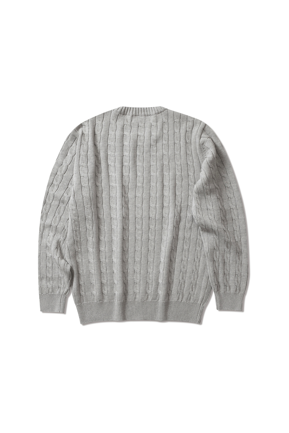Cotton Cable Knit Crewneck (Light Gray) | ETERNAL JOURNEY