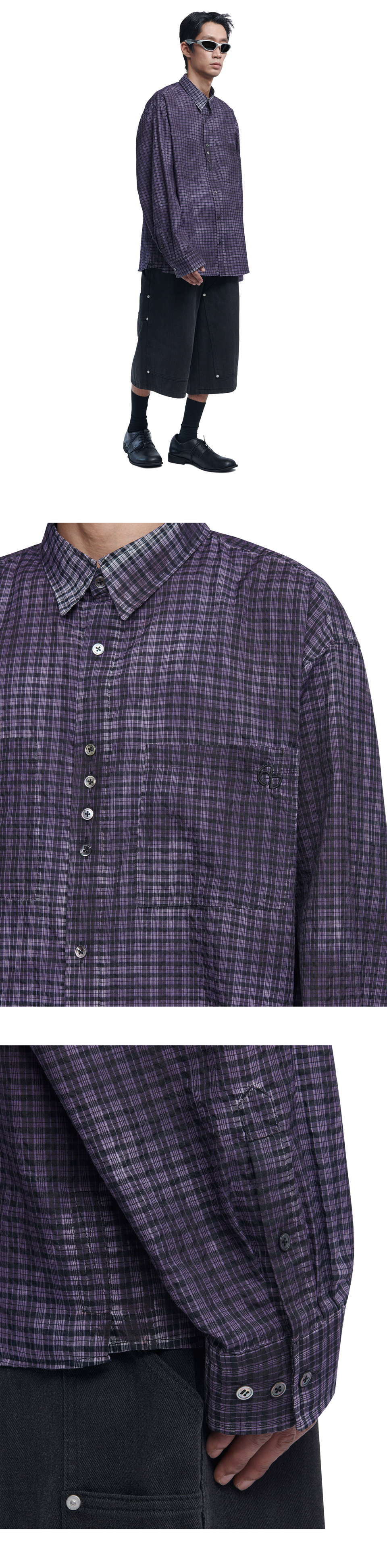 OVERDYED CHECK SHIRT PURPLE | ファッション通販サイト NUGU