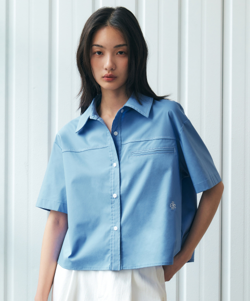 MUSINSA | CITYBREEZE WOMAN Linkle Free Stitch Point Short-Sleeved Shirt ...