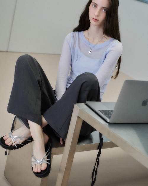 MUSINSA | TAGTRAUME Eze Multi-Strap Rain (Waterproof) Slippers - Silver