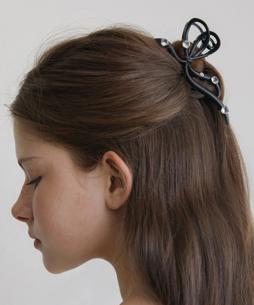MUSINSA | TATIANA Queen Crystal Ribbon Hair Crow Clip HB2261