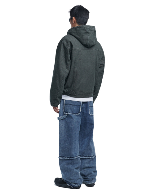 MUSINSA | NOMANUAL W.D HOODED ZIP-UP JACKET - WASHED GREEN