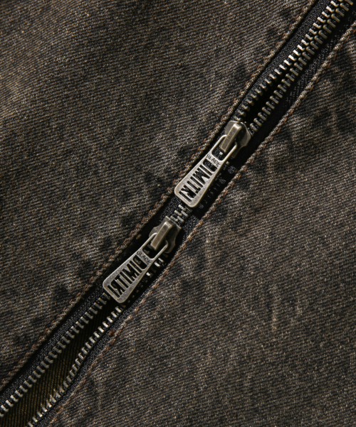 MUSINSA | DIMITRI BLACK VLAD Washed Slash Denim Hooded Jacket_Dust Black