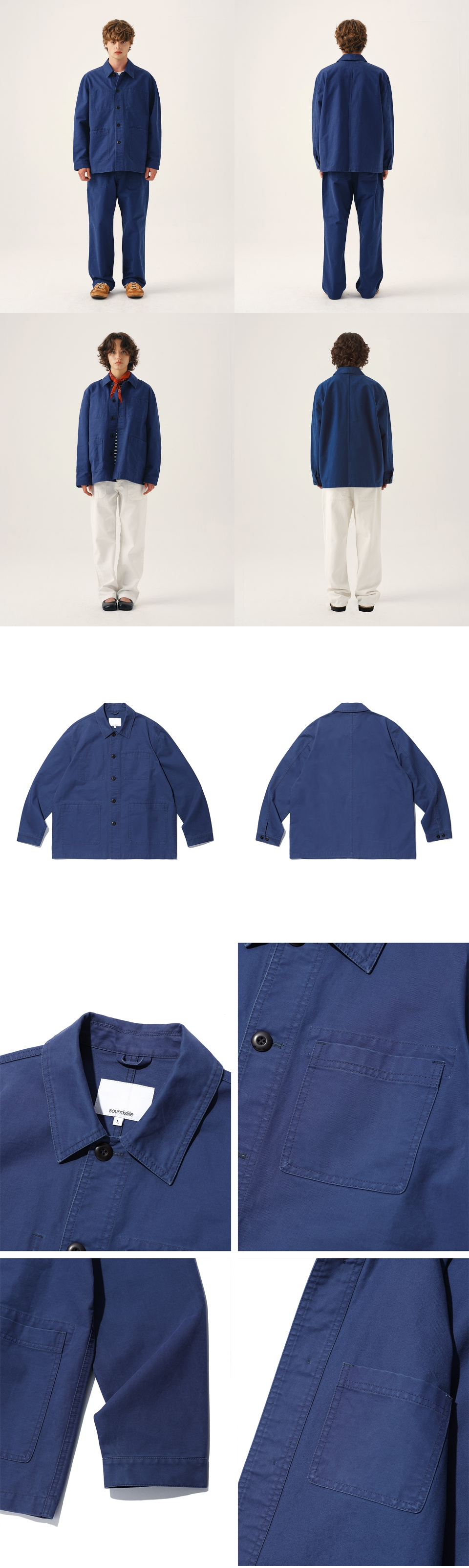 Moleskin 4P French Work Jacket Blue - 감도 깊은 취향 셀렉트샵 29CM